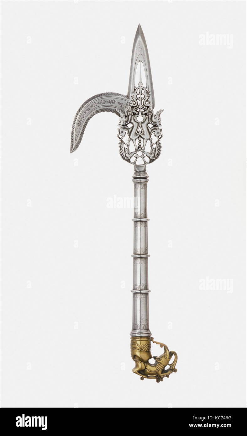 Elephant Goad (Ankus), 17th century, South Indian, Steel, brass, L. 16 ...