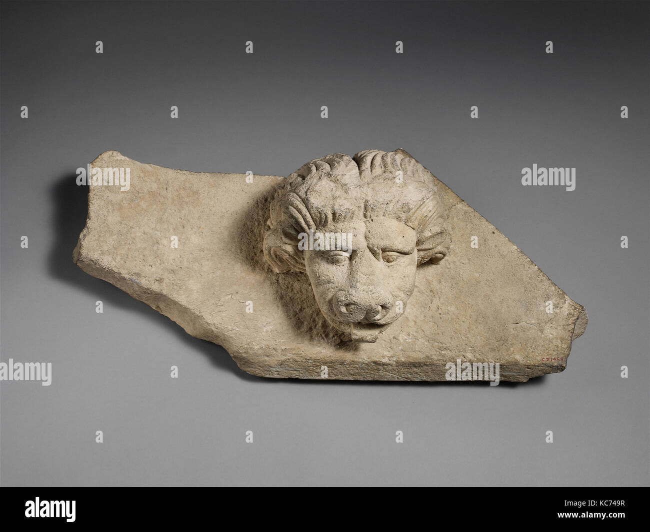 Limestone cornice with a lion’s head, early 4th century B.C Stock Photo ...