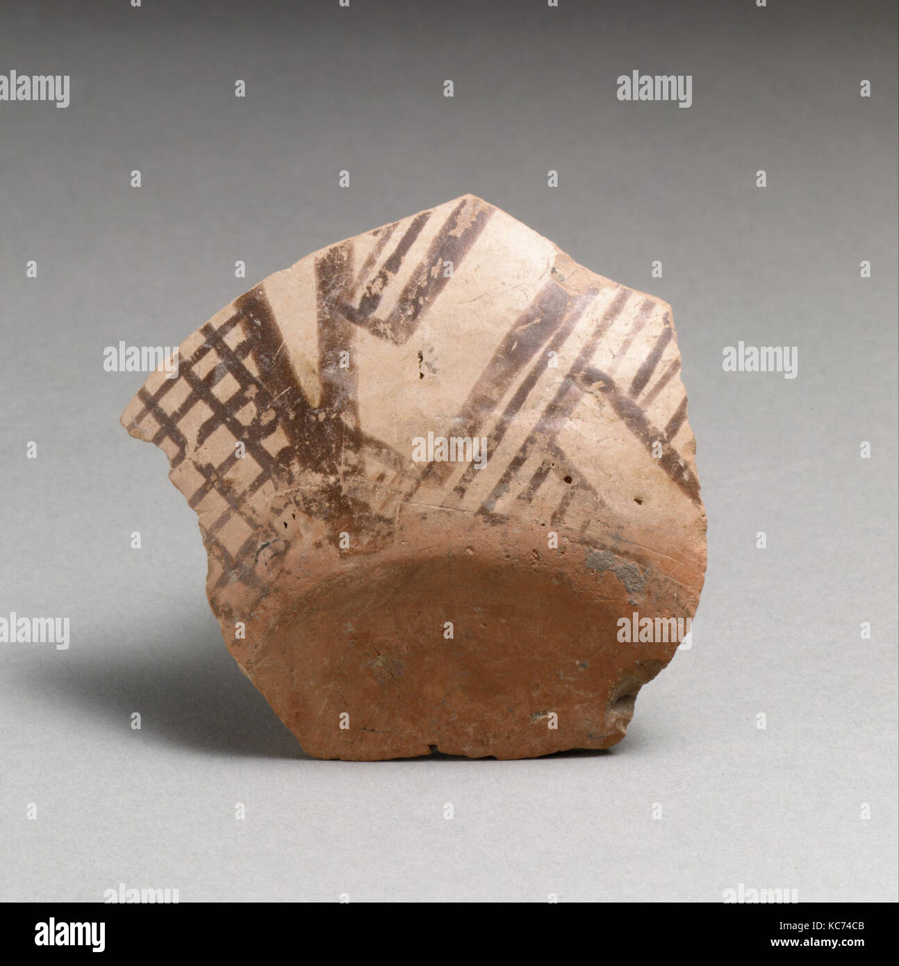 Vase fragment, Neolithic, second period, ca. 4000–3000 B.C., Neolithic ...