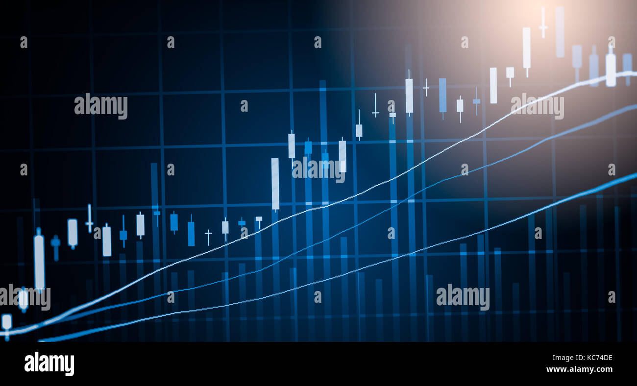 Index graph of stock market financial indicator analysis on LED ...