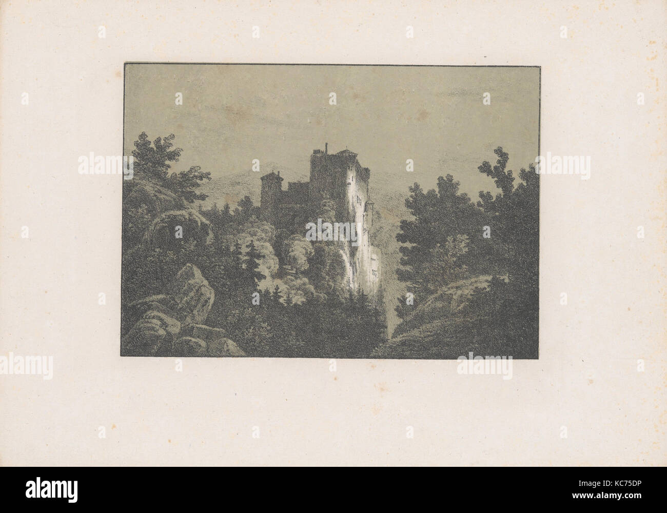 Ruins of a Castle, ca. 1827, Tone lithograph printed in black and ...
