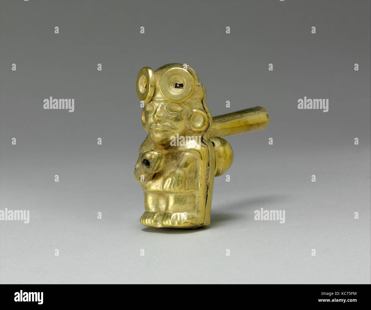 Figure Whistle, 3rd–7th century, Peru, Moche, Gold, H. 2 in. (5.1 cm ...