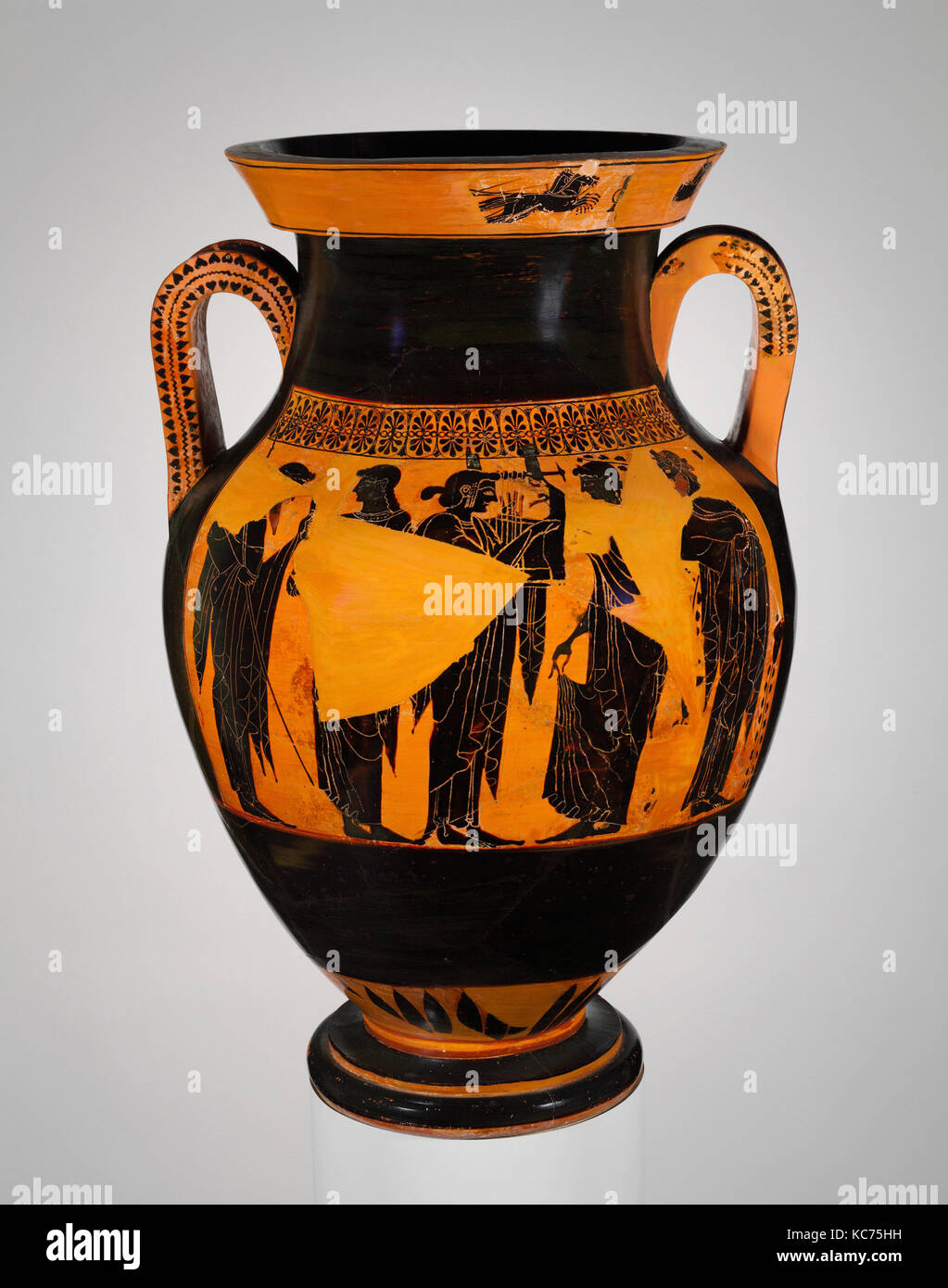 Terracotta amphora (jar), Archaic, ca. 530–520 B.C., Greek, Attic ...