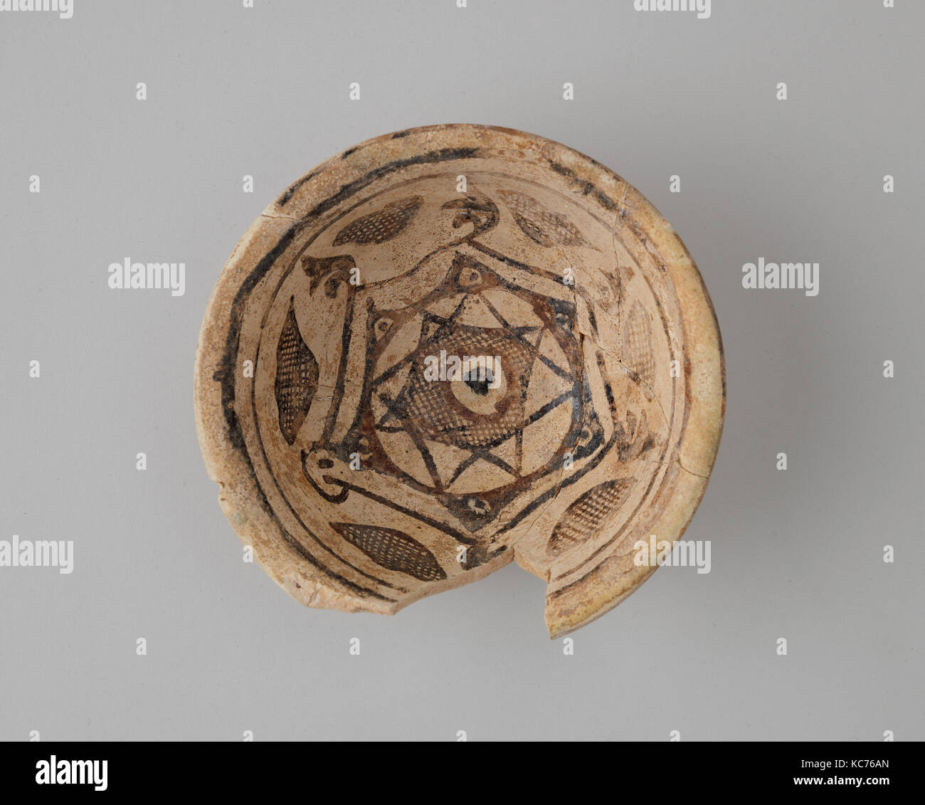 Bowl with Eight-Pointed Star, late 8th–9th century, Excavated in Iran, Nishapur. Attributed to ...