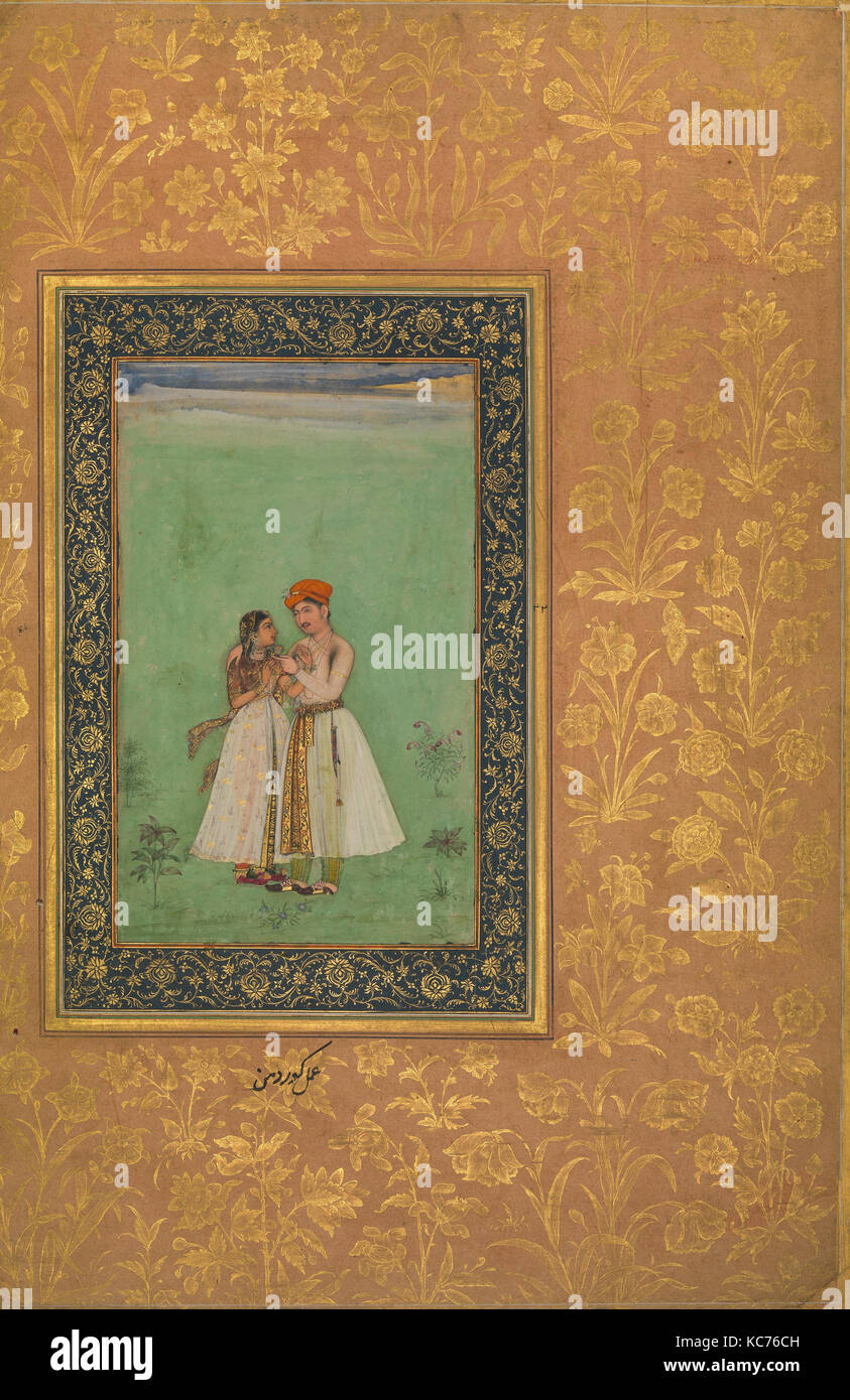 "Shah Shuja with a Beloved", Folio from the Shah Jahan Album, Painting ...