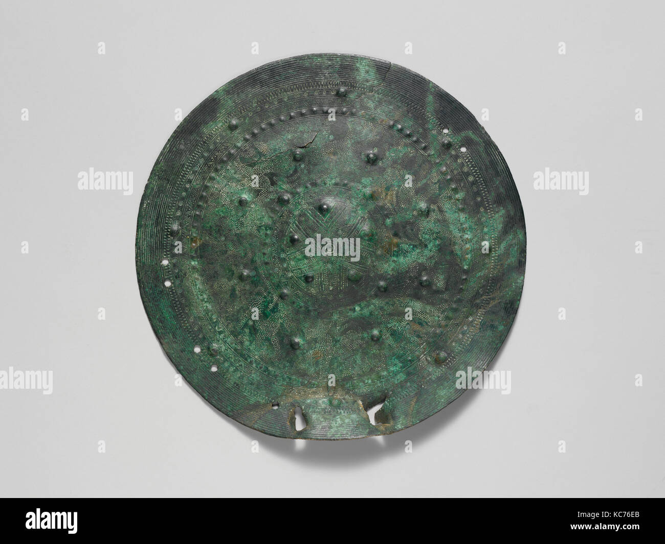 Bronze shield boss, Archaic, 7th century B.C., Etruscan, Bronze ...