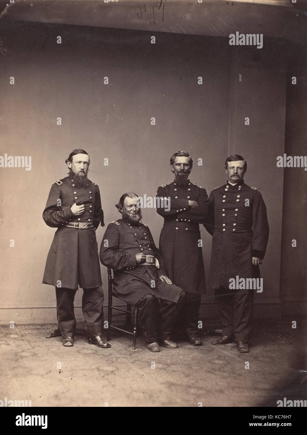 General William Ward and Staff, Mathew B. Brady, ca. 1861 Stock Photo ...