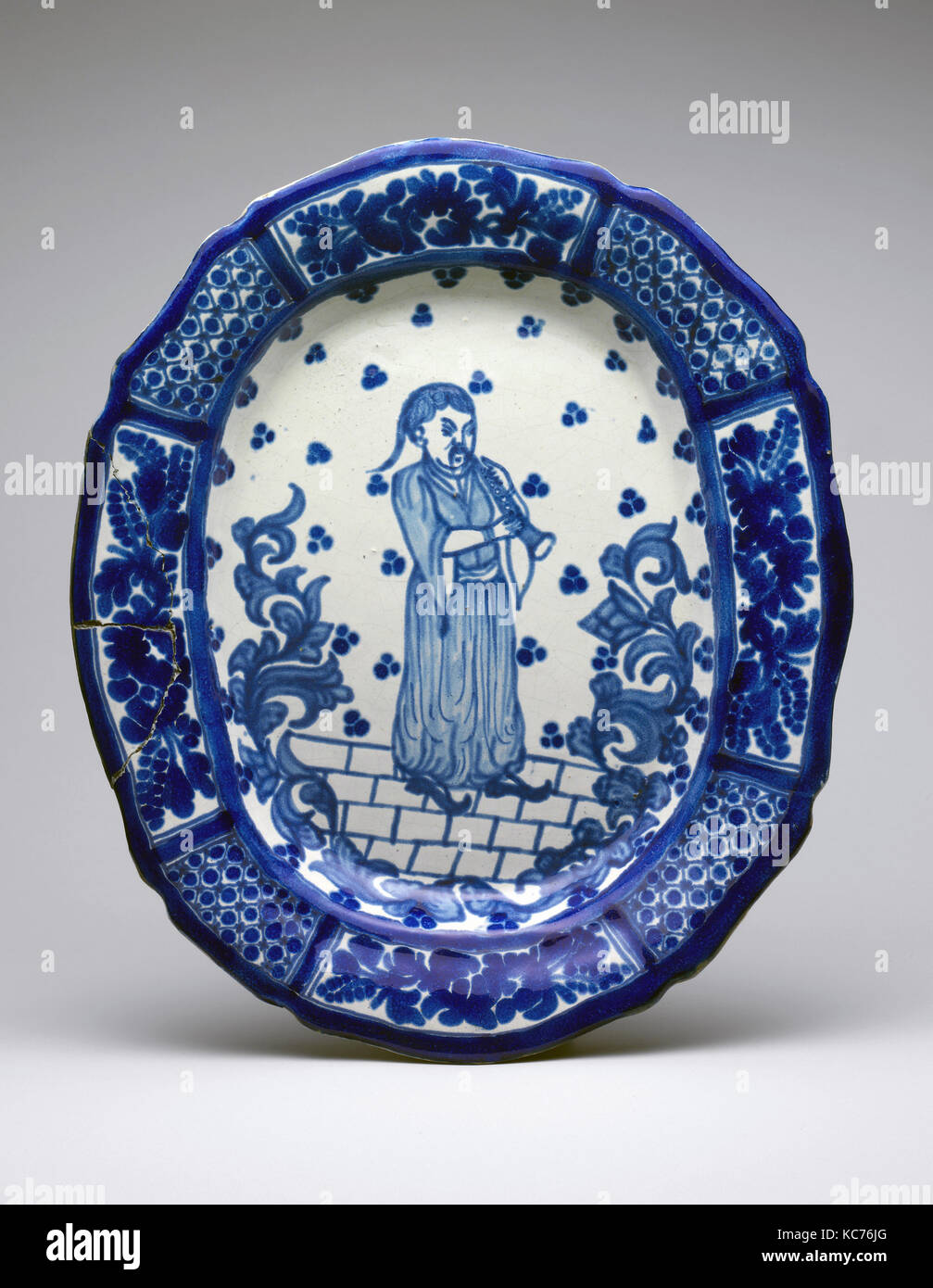 Dish, ca. 1830, Made in Mexico, Mexican, Tin-glazed earthenware, H. 18 ...