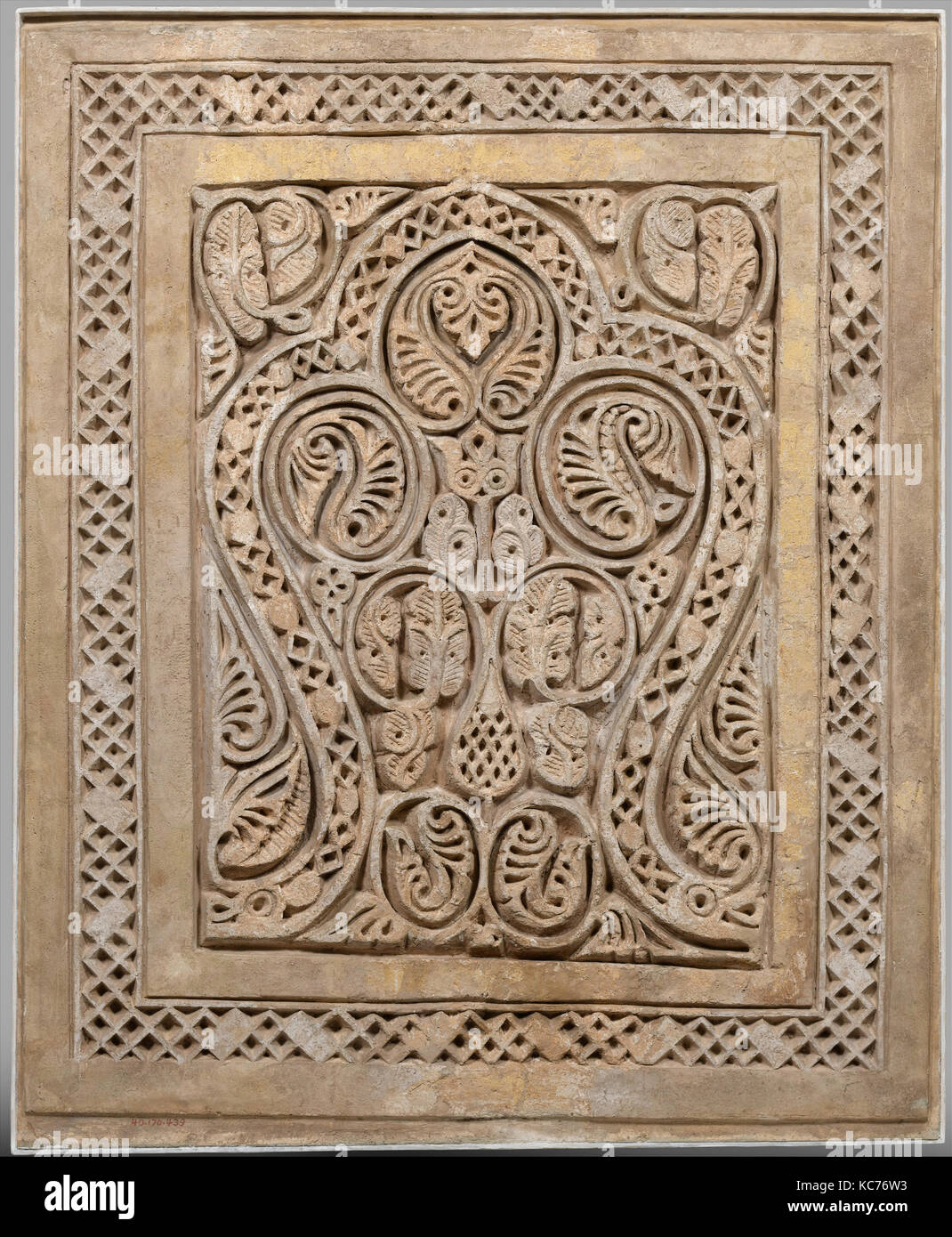 Dado Panel, 10th century, Excavated in Iran, Nishapur, Stucco; carved ...