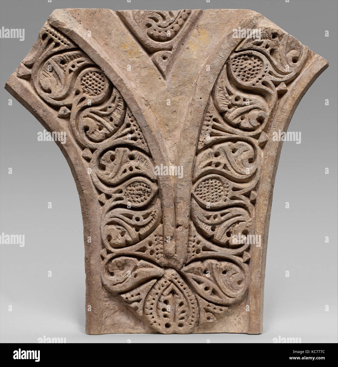 Carved Stucco Panel from Between Two Arches, 10th century Stock Photo ...