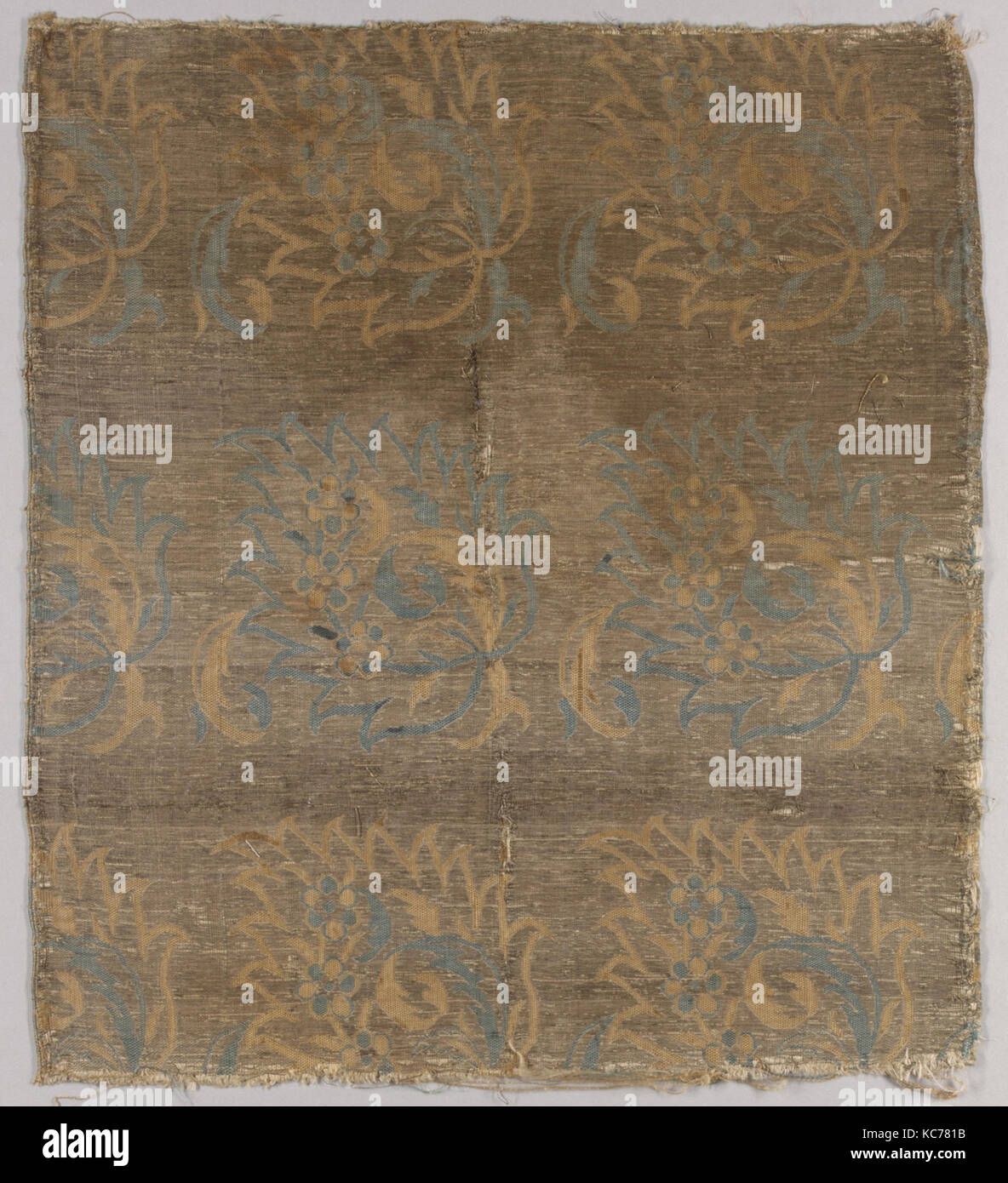 Fragment, 17th century, Attributed to Iran or Turkey, Silk; brocaded, H ...