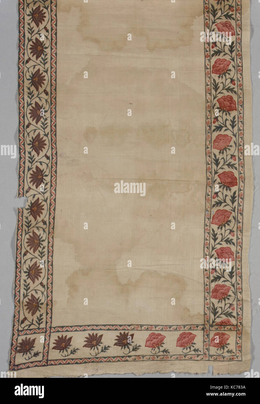 Sash, 17th century, Attributed to India, Cotton; printed and painted, H ...