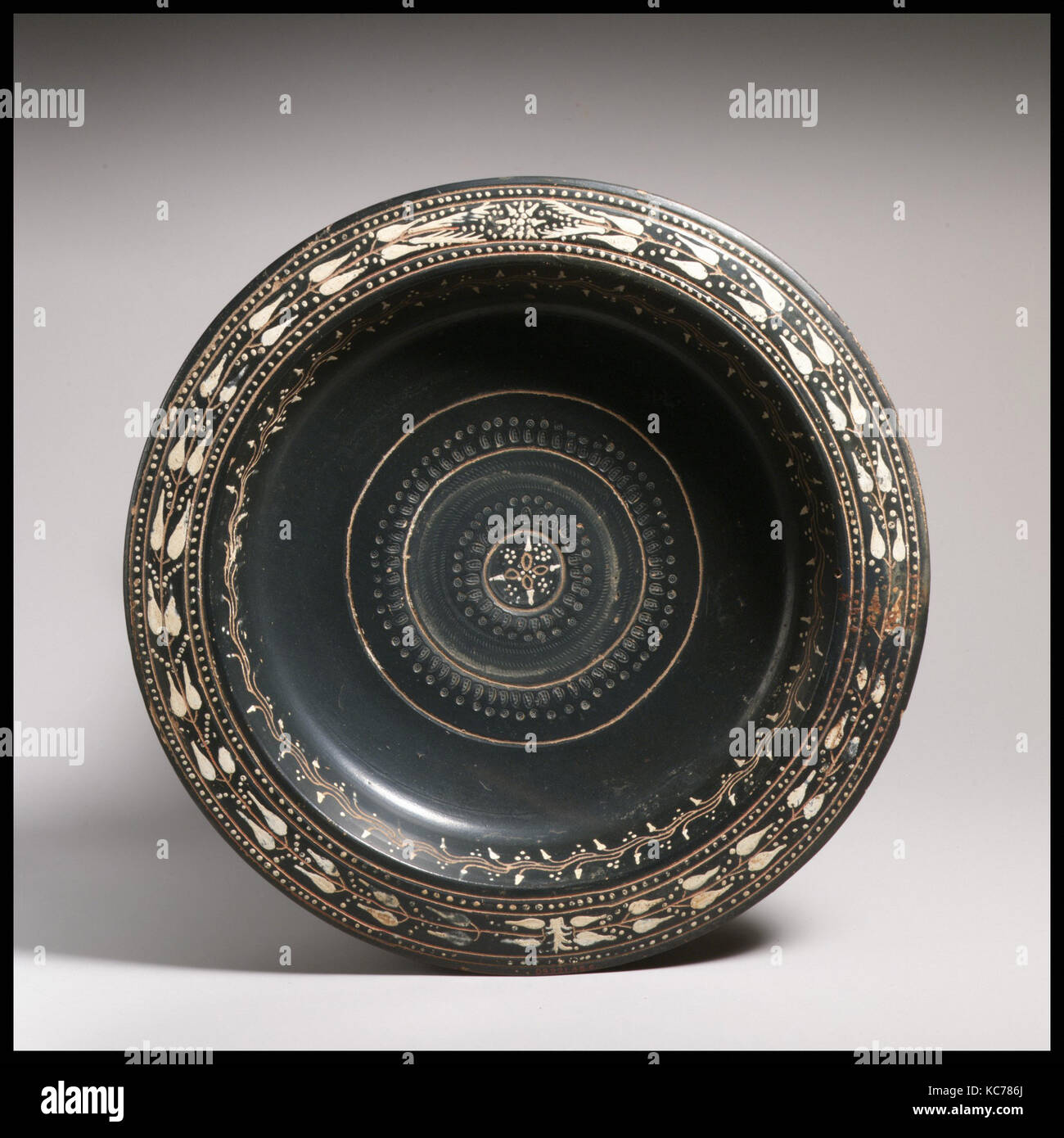 Terracotta dish, Hellenistic, ca. 330–300 B.C., Greek, South Italian ...