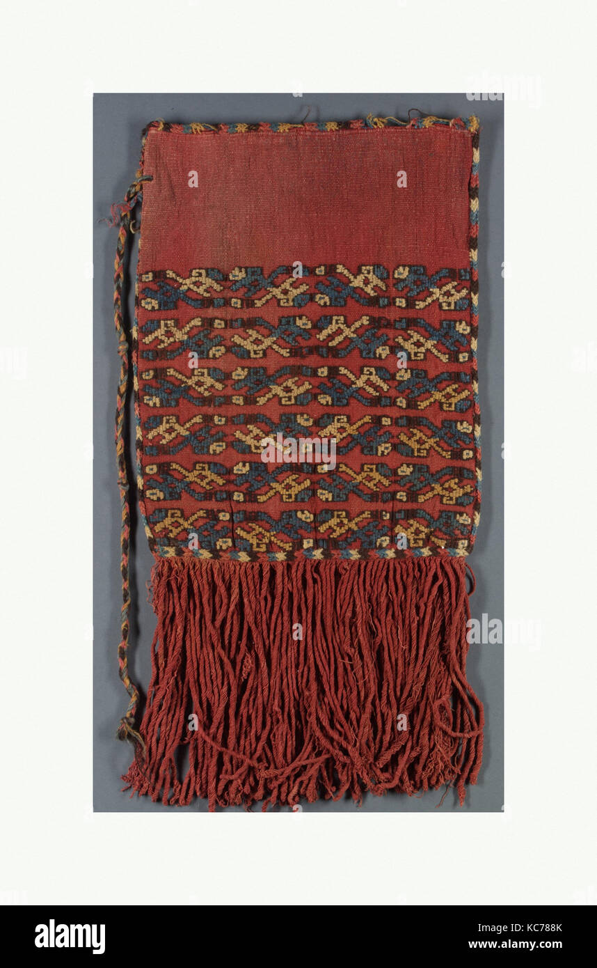 Bag, 7th century, Peru, Rio Grande de Nasca, Nasca, Camelid hair, W. 8 ...