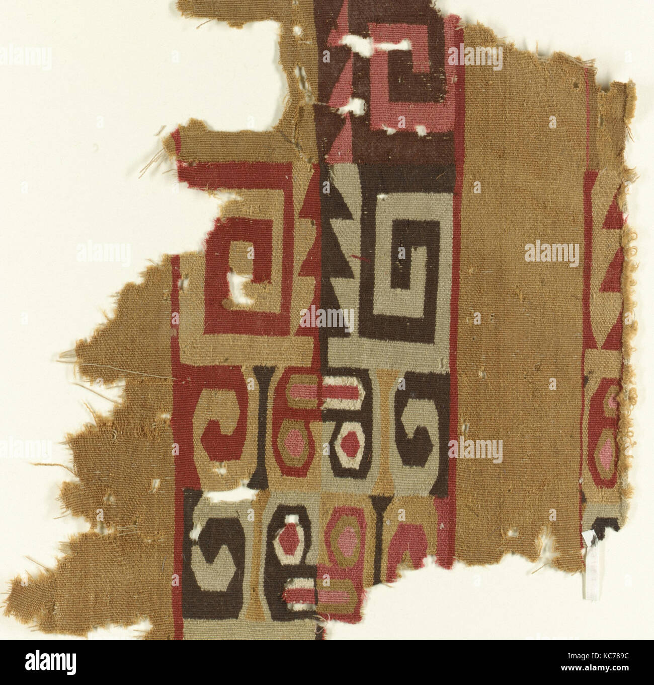 Tunic Fragment, 7th–9th century, Peru, Wari, Camelid hair, cotton ...