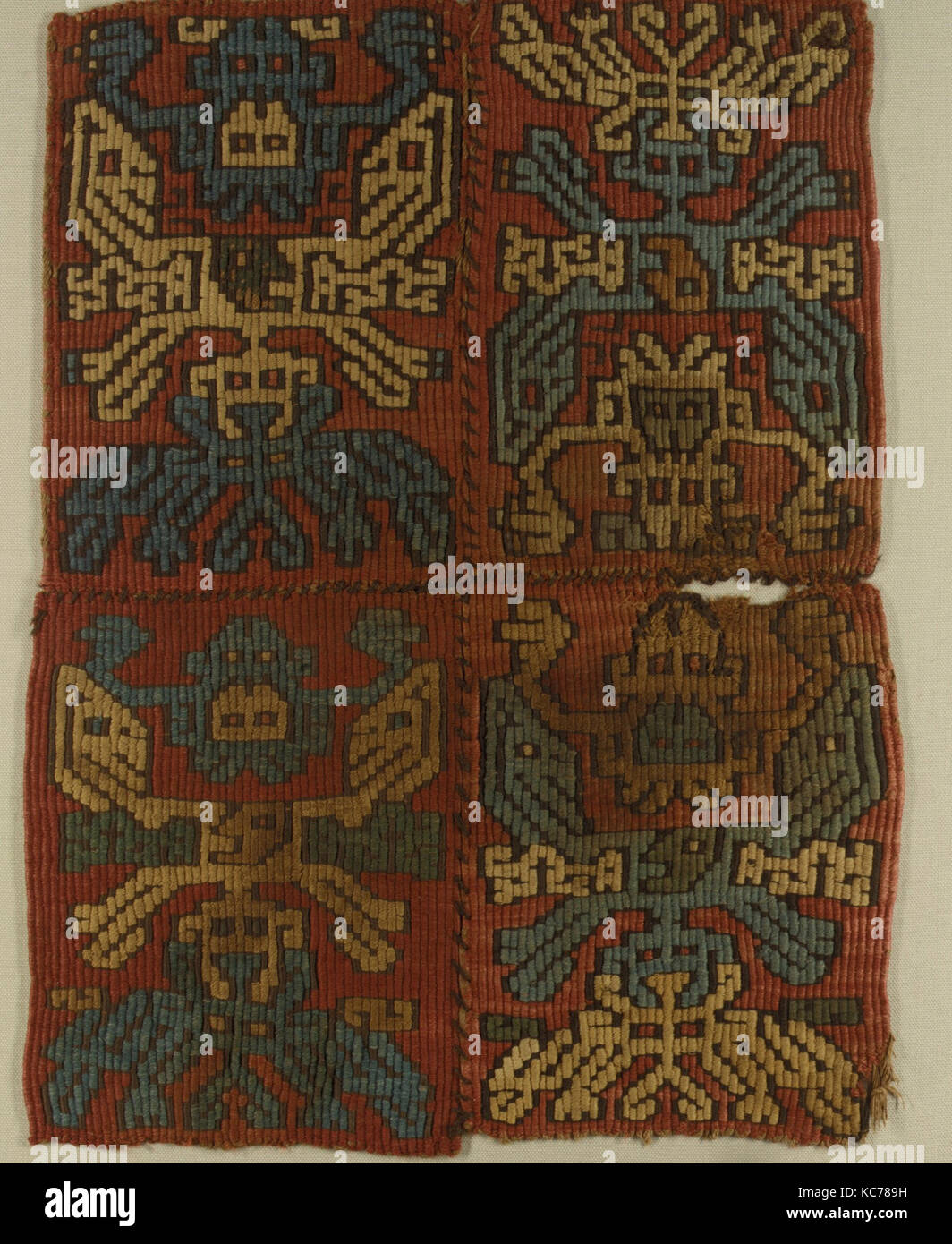 Tapestry Panel, 7th century, Peru, Rio Grande de Nasca, Nasca, Camelid ...