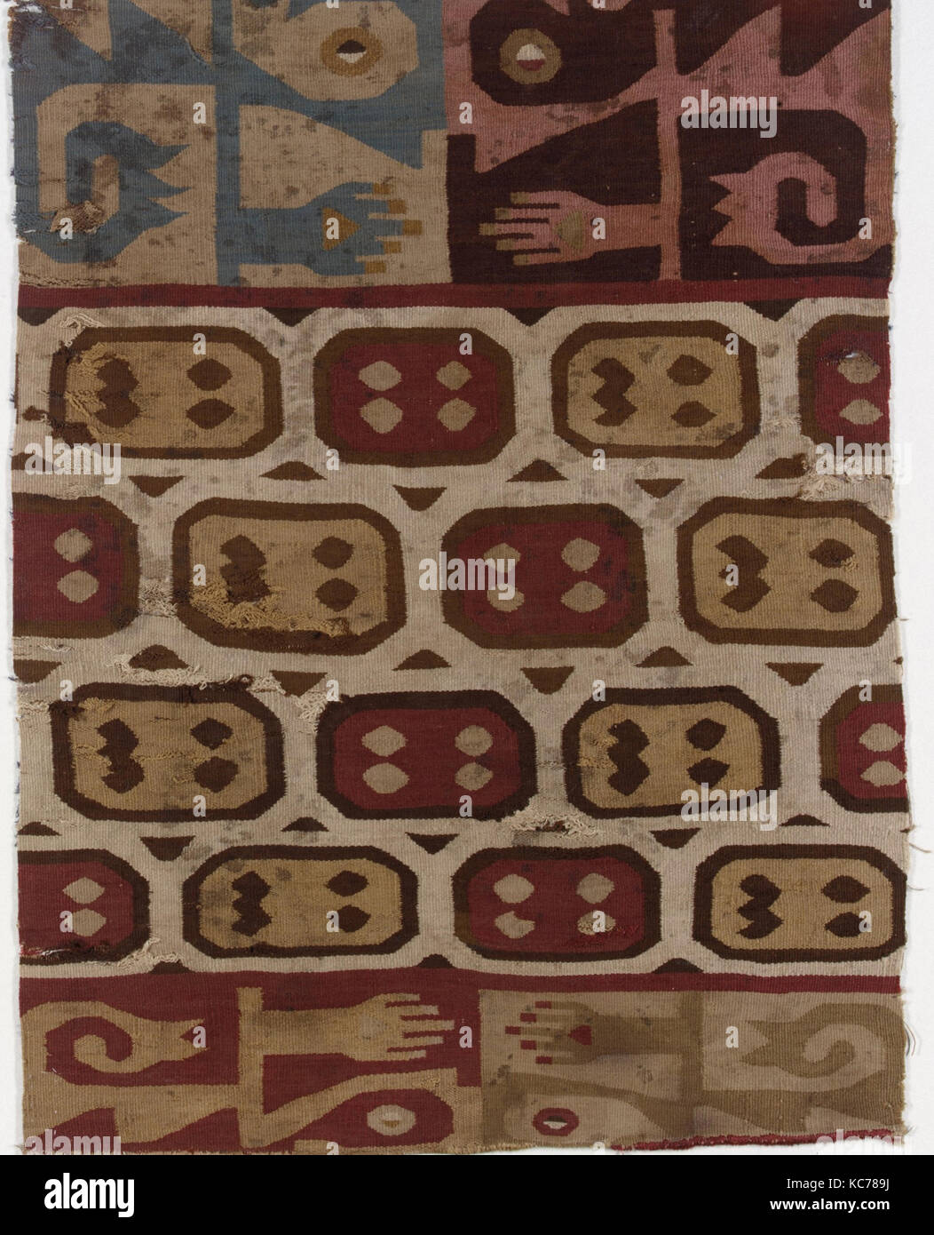 Tunic Fragment, 7th–9th century, Peru, Wari, Camelid hair, cotton ...