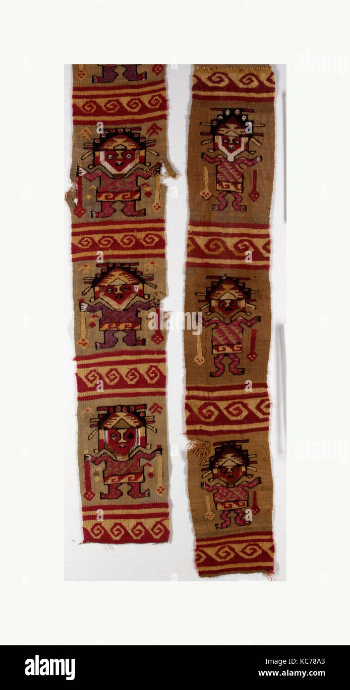 Sash Fragments, 14th–early 16th century, Peru, Peruvian, Cotton, Length ...