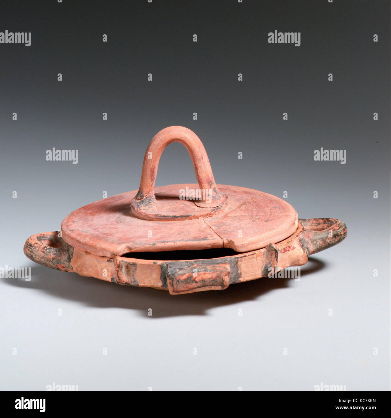 Shallow terracotta dish with lid, Archaic, 6th century B.C., Lydian ...