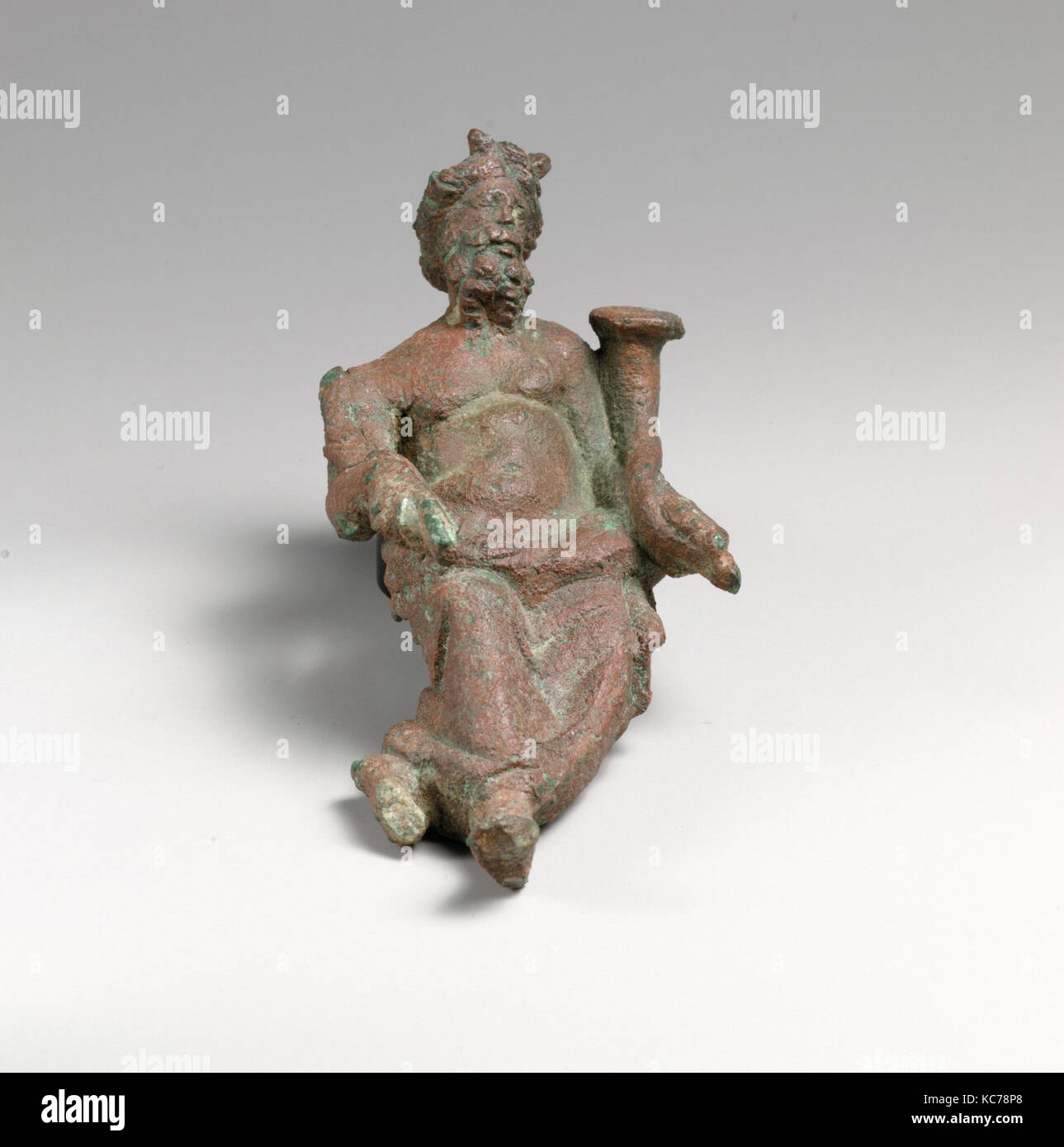 Bronze statuette of a god holding a cornucopia, ca. 100 B.C.–A.D. 100 ...