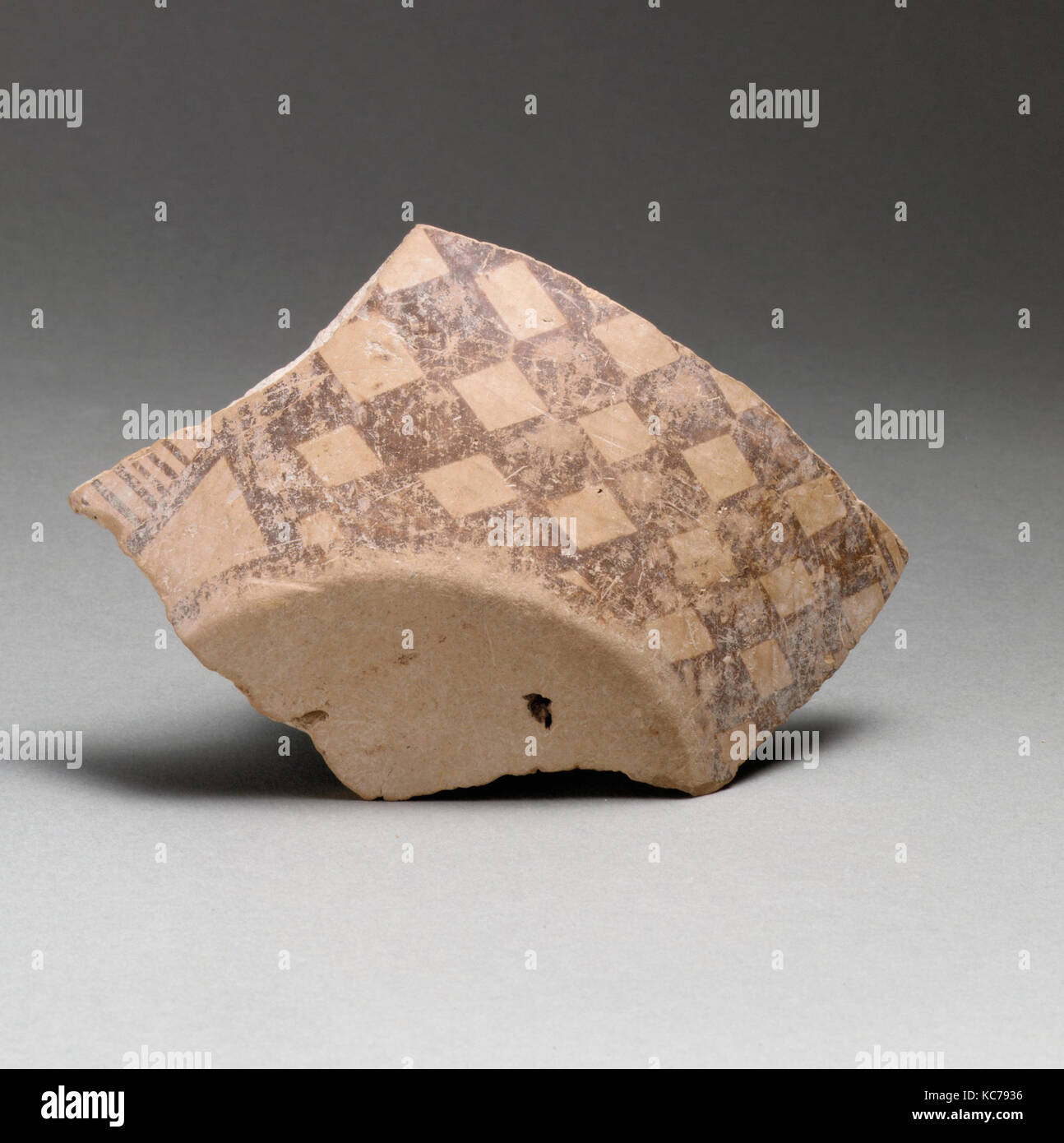 Vase fragment, Neolithic, second period, ca. 4000–3000 B.C., Neolithic ...