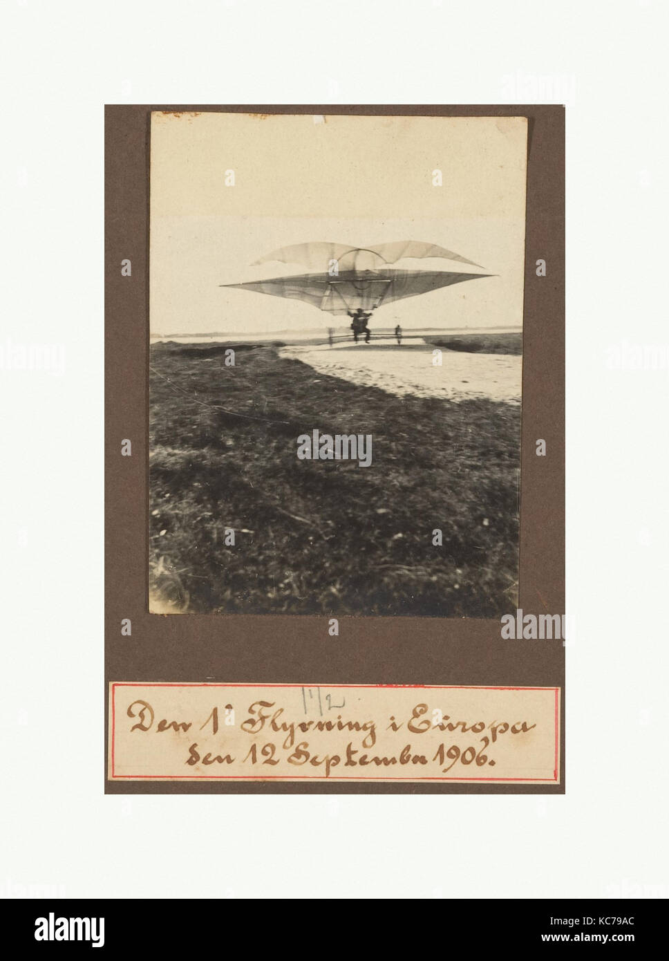 Den 1' Flyvning i Europa Sen 12 September 1906., Jacob Christian Hansen ...