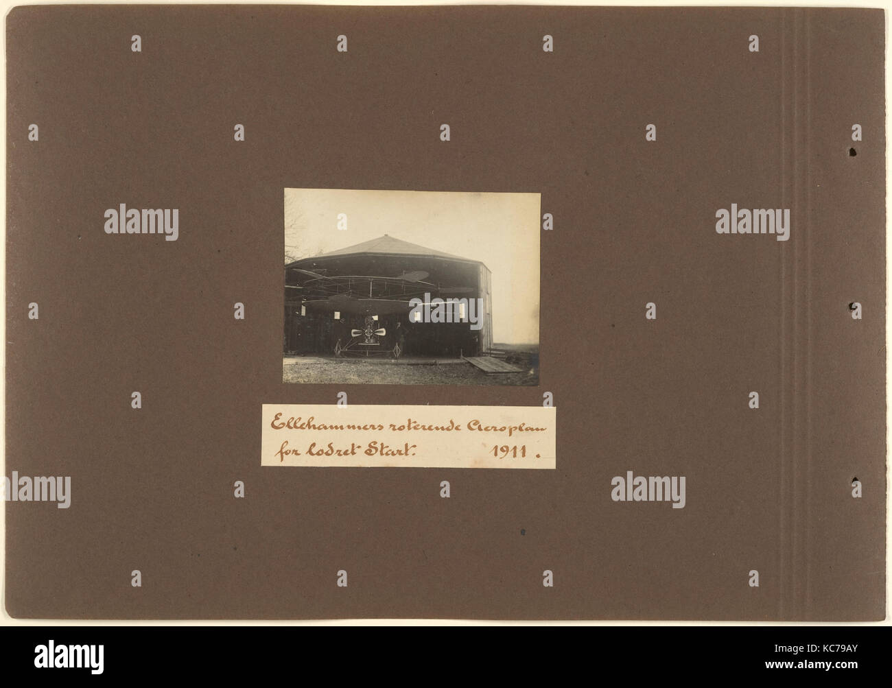 Ellehammers roterende Aeroplan for lodret Start. 1911., Jacob Christian ...