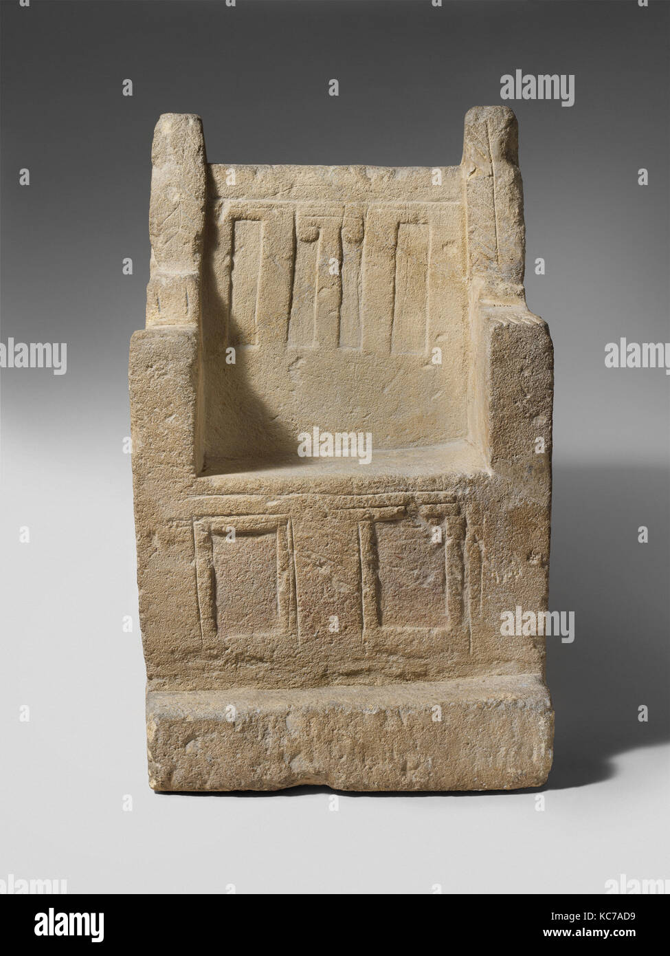 Limestone votive throne, Archaic, 6th century B.C., Cypriot, Limestone ...