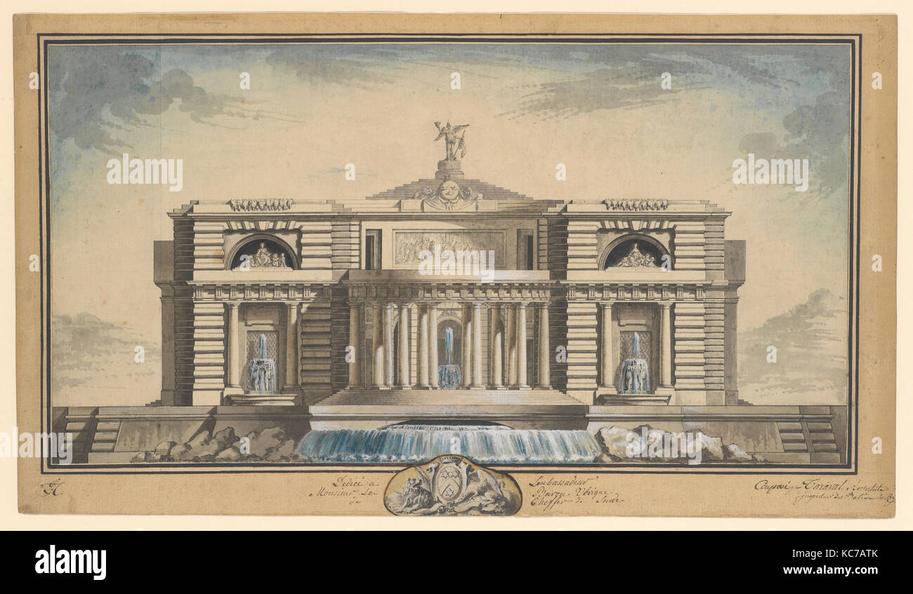 Design for a Neoclassical Building, Thought to be a School of Arts for ...