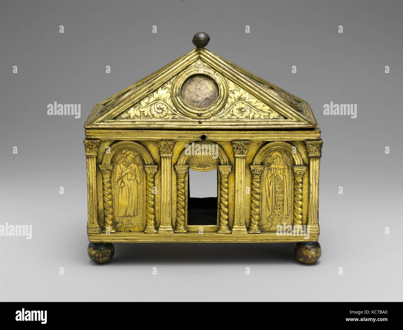 Reliquary casket, 1446, Italian, Florence, Gilt copper and champlevé ...
