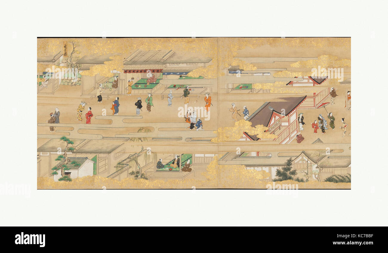 Street Scenes in Kyoto, Edo period (1615–1868), 17th century, Japan ...