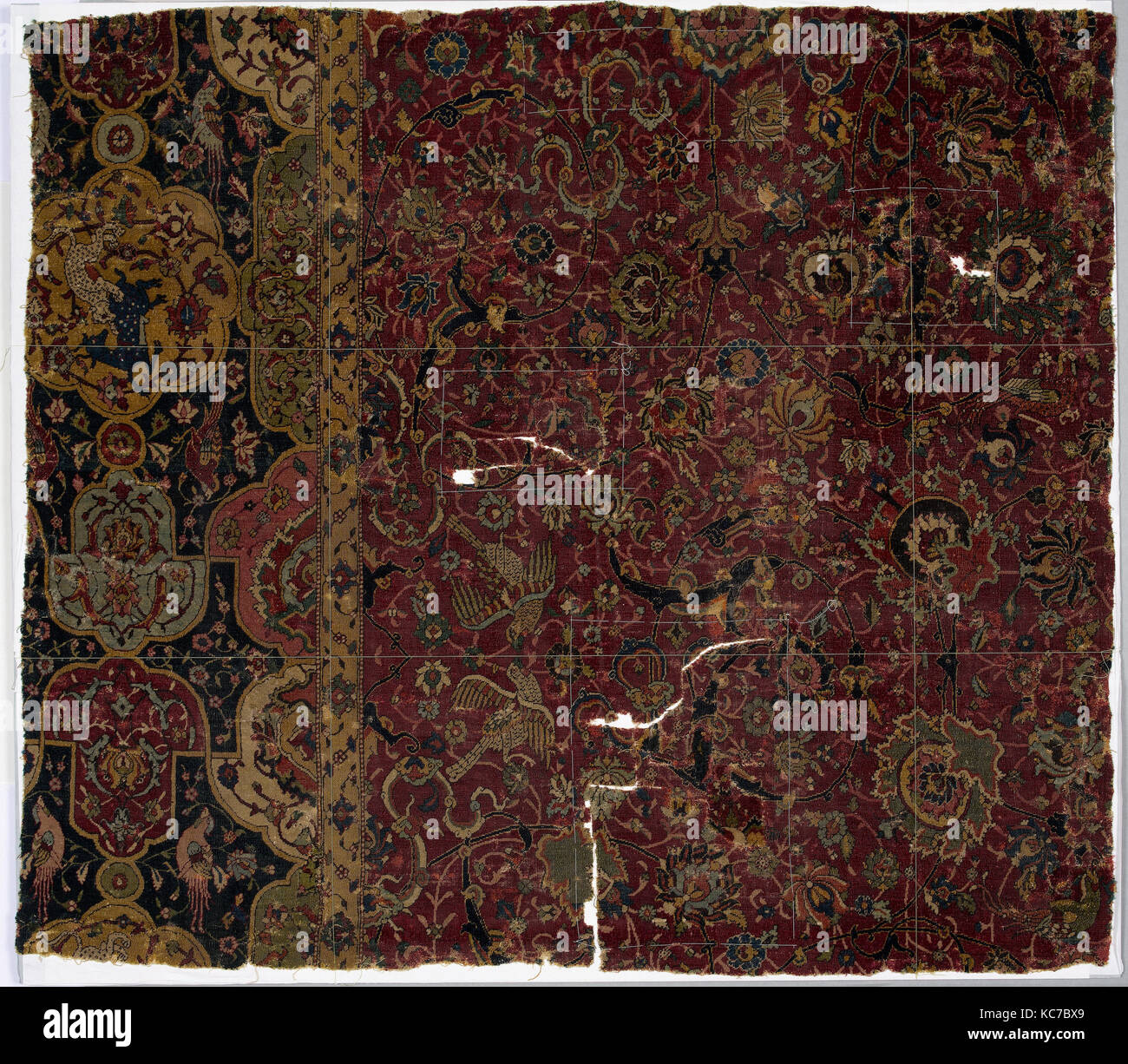 Fragment of a Carpet with Cartouche Border, late 16th century Stock ...