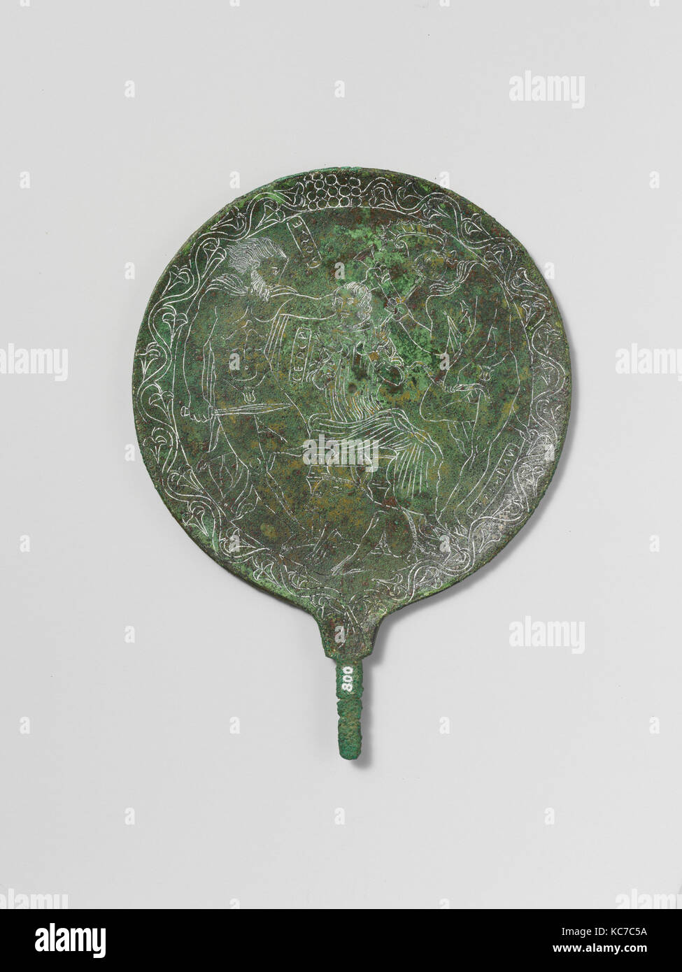 Bronze mirror, Late Classical, ca. 350–300 B.C., Etruscan, Bronze ...