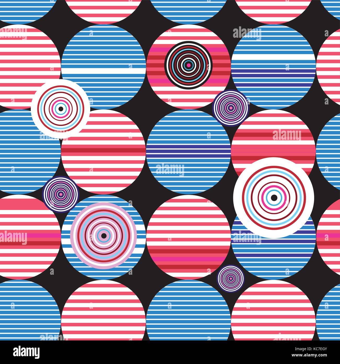 Seamless graphic pattern of geometric circular design elements Stock ...