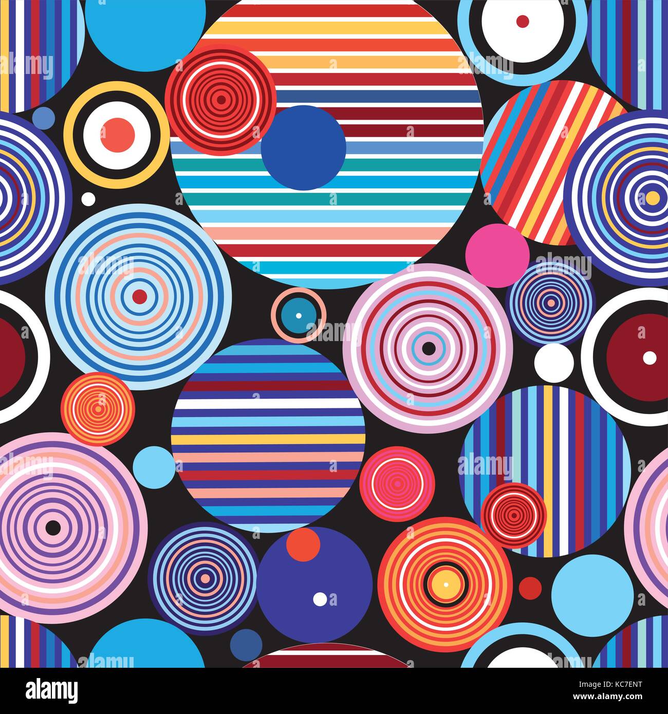 Seamless graphic pattern of geometric circular design elements Stock ...