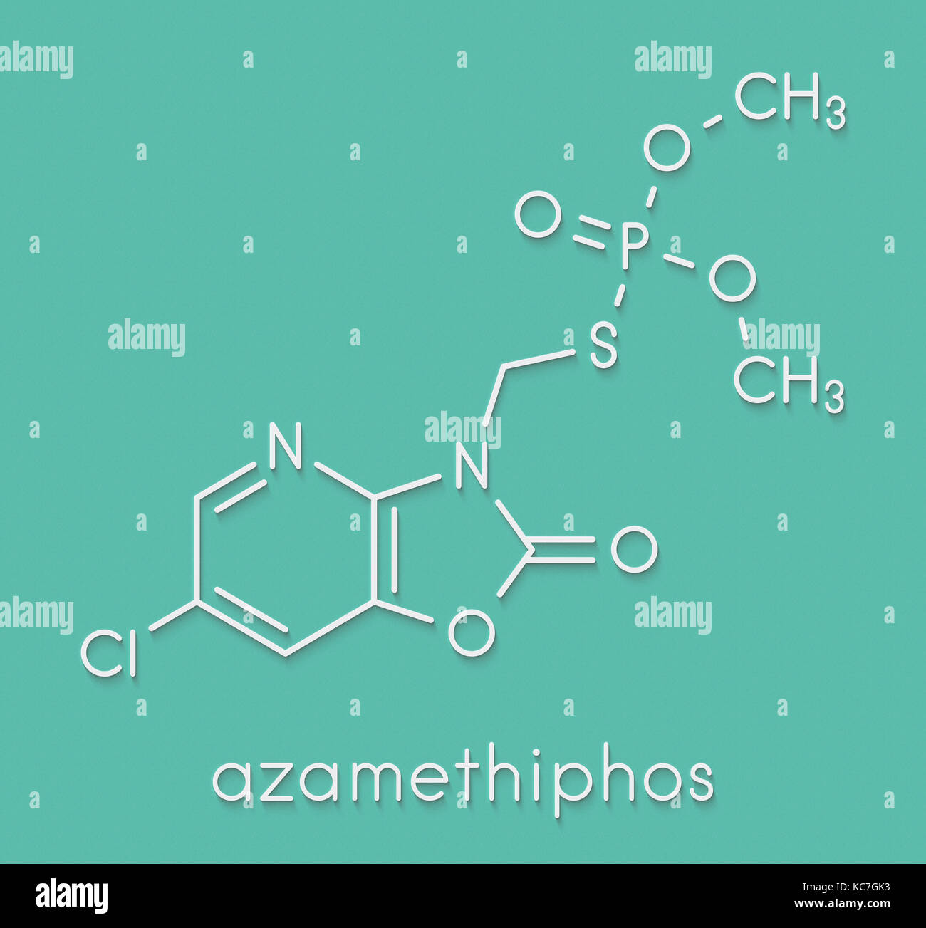 Azamethiphos pesticide molecule. Used in flypaper, veterinary medicine ...