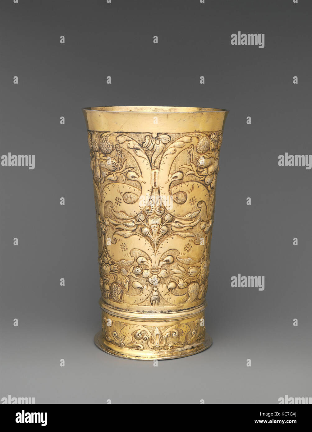 Footed beaker, ca. 1670, Hungarian, Fogaras, Silver, partly gilded ...