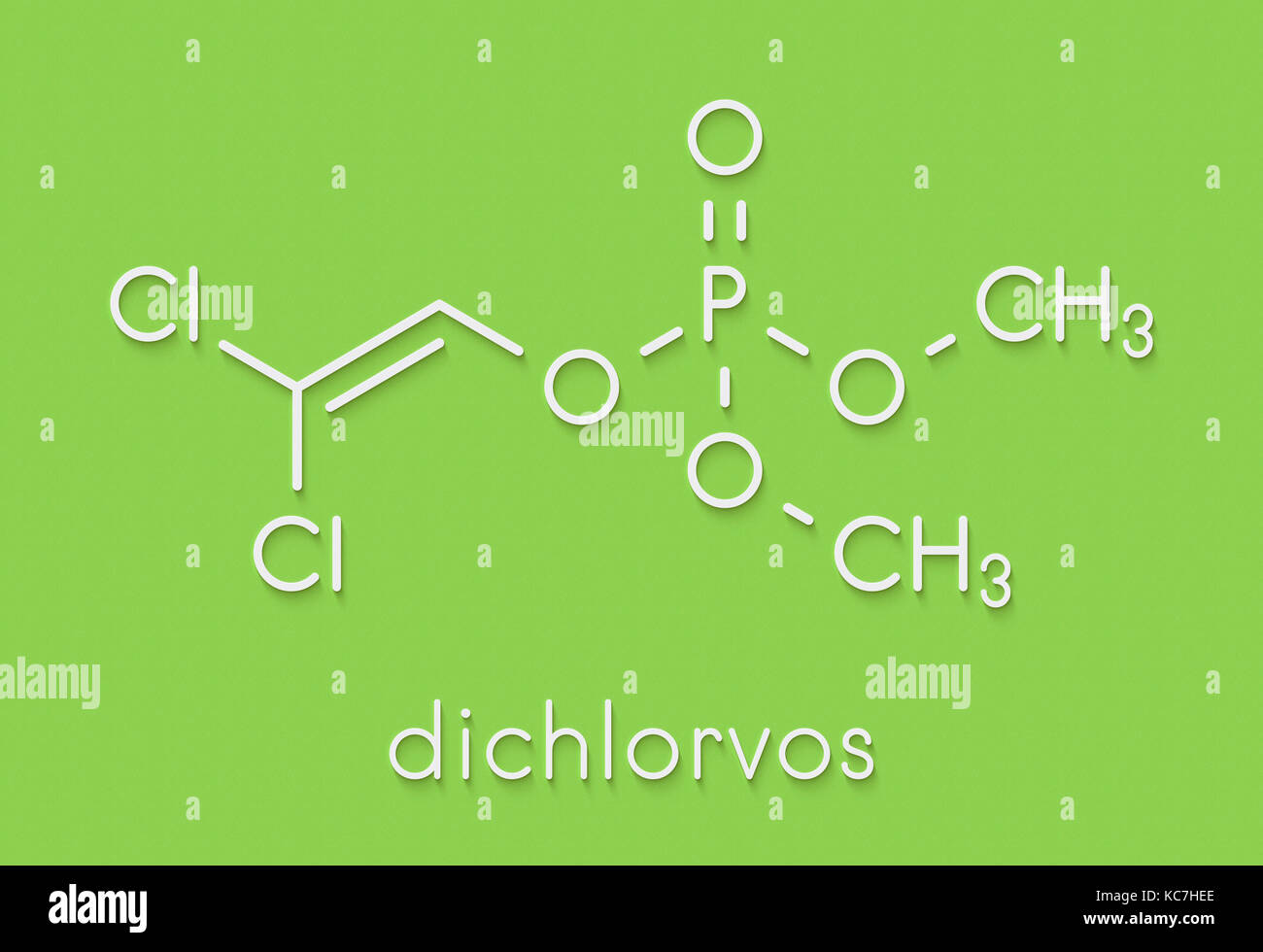 Dichlorvos organophosphate insecticide molecule. Neurotoxin pesticide ...