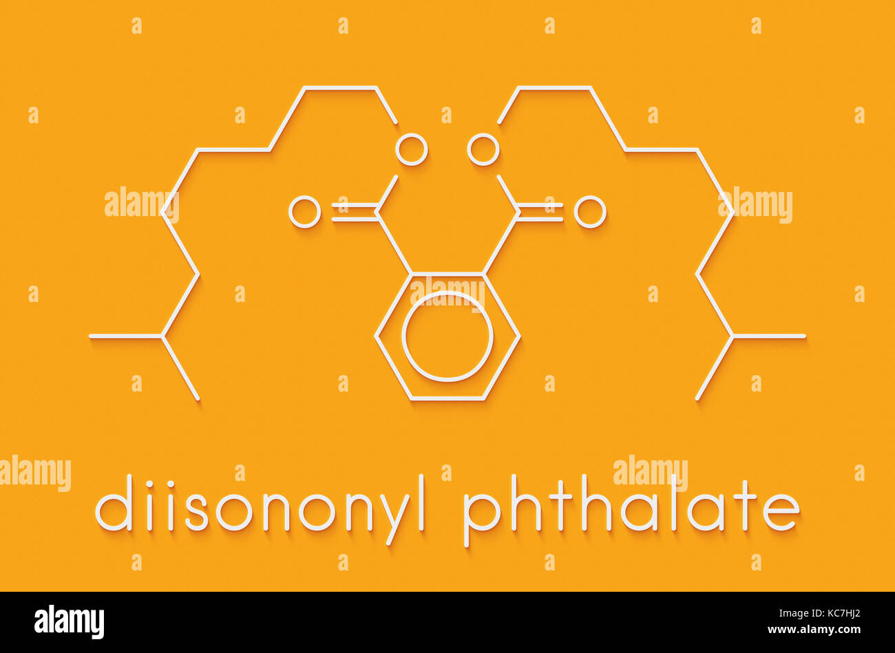 Diisononyl phthalate (DINP) plasticizer molecule. Skeletal formula ...