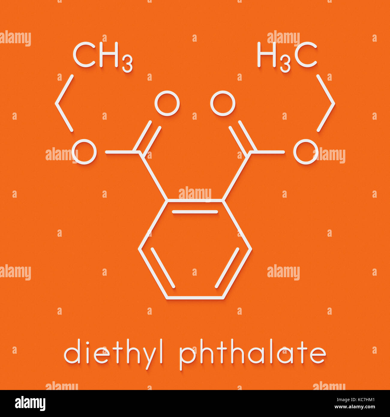 Diethyl phthalate (DEP) plasticizer molecule. Skeletal formula Stock ...