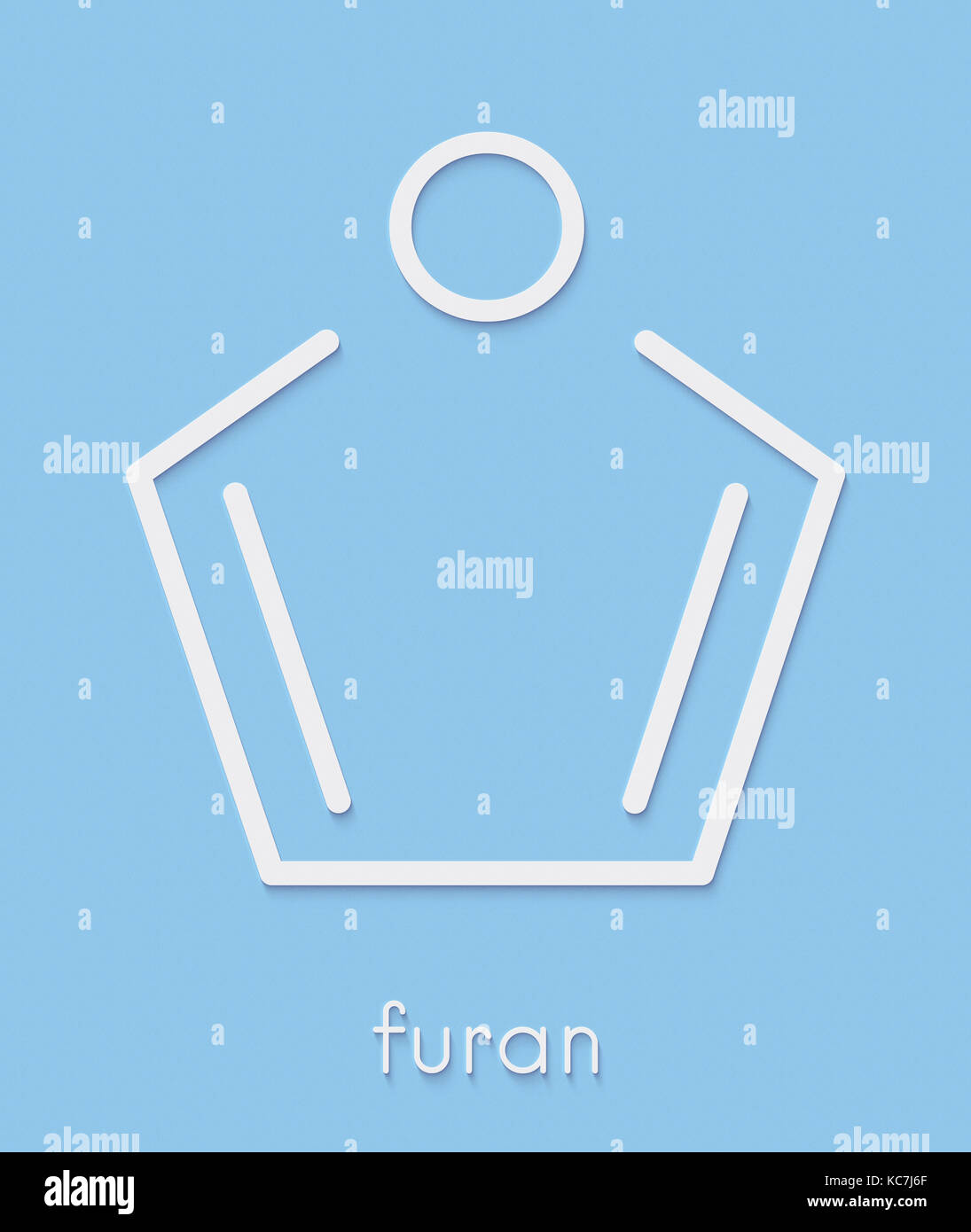 Furan heterocyclic aromatic molecule. Skeletal formula Stock Photo - Alamy