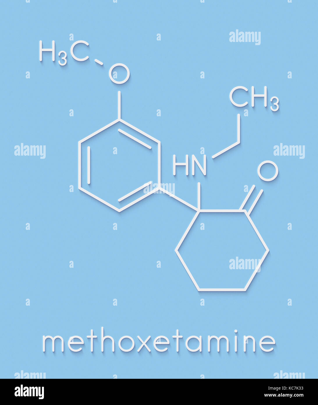 Methoxetamine (MXE) recreational designer drug, chemical structure ...