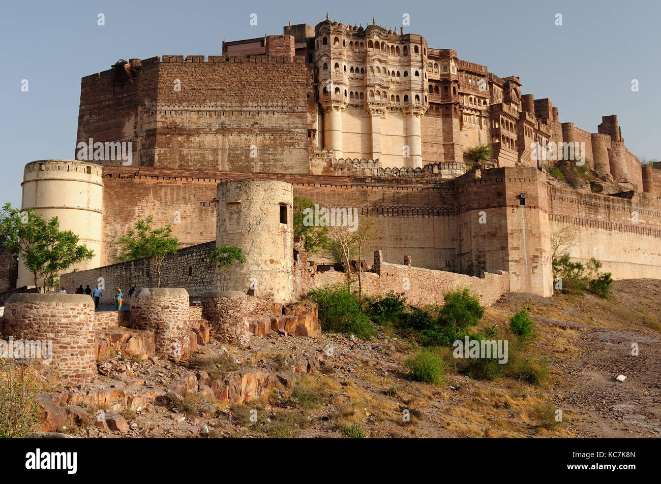 Majestic citadel of Mehrangarh on the hill near Jodphur city. Rajasthan ...