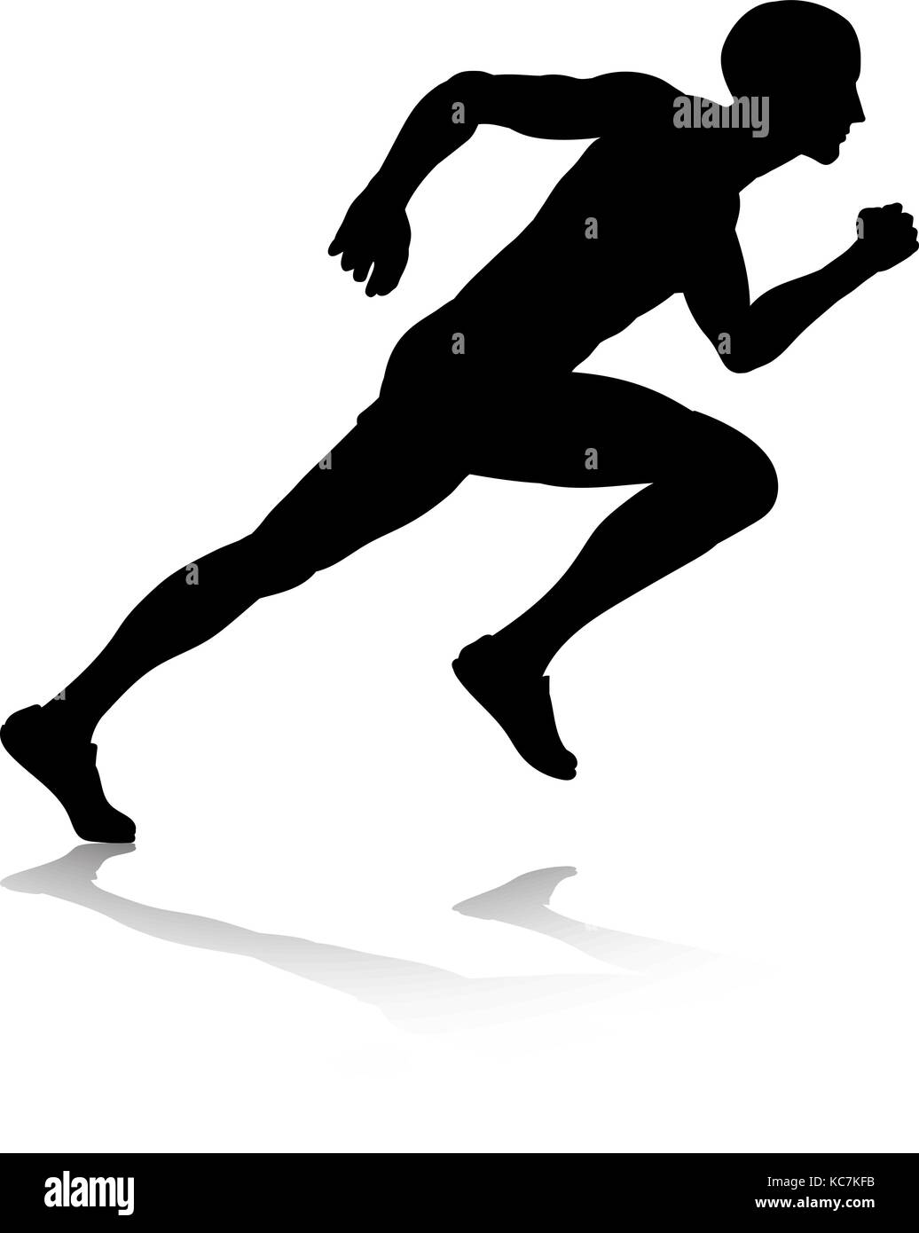 Athletic man runner sprinting Cut Out Stock Images & Pictures - Alamy