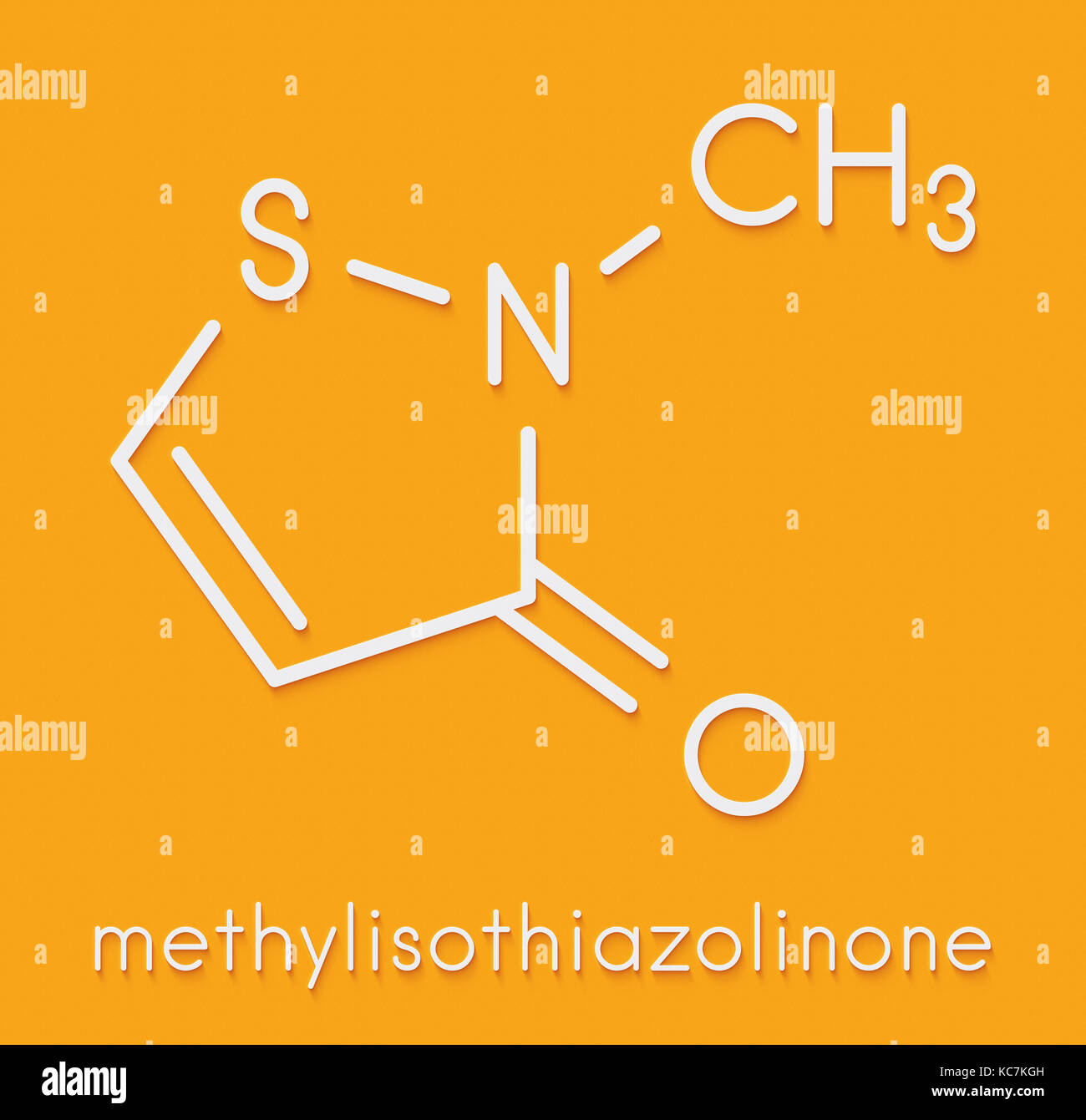 Methylisothiazolinone (MIT, MI) preservative molecule, chemical ...