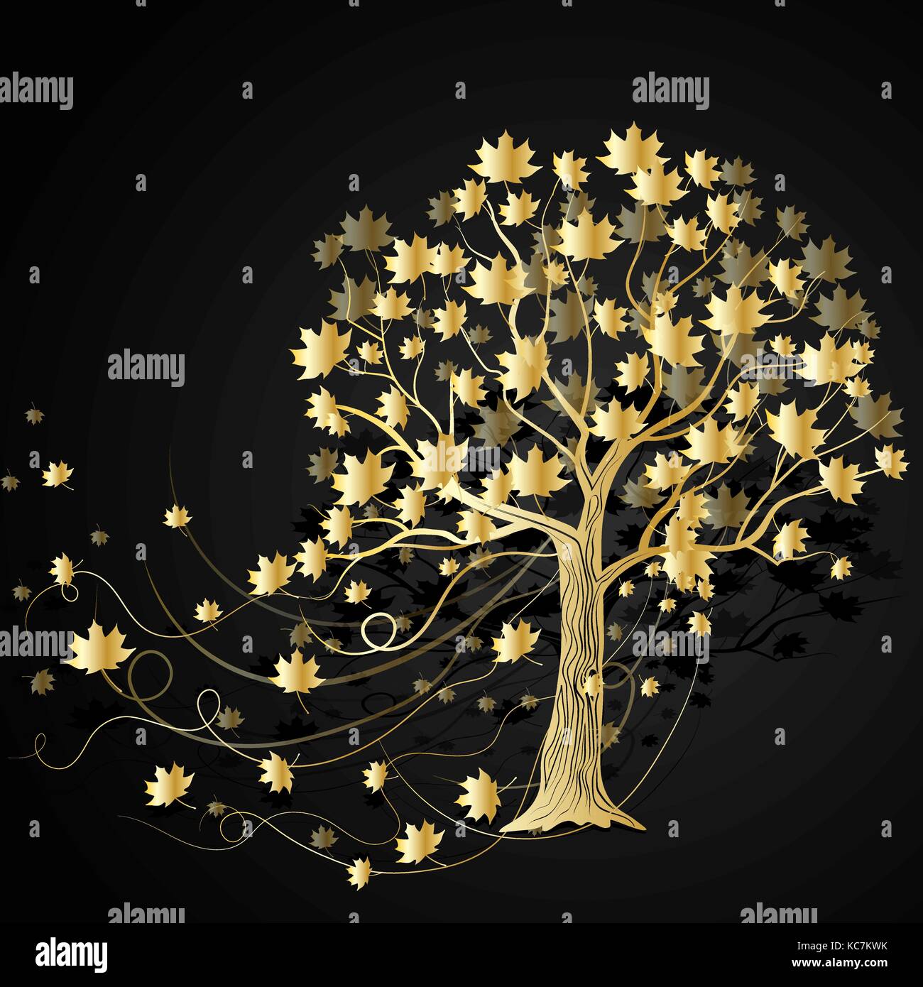 Gold maple tree Stock Vector Image & Art - Alamy