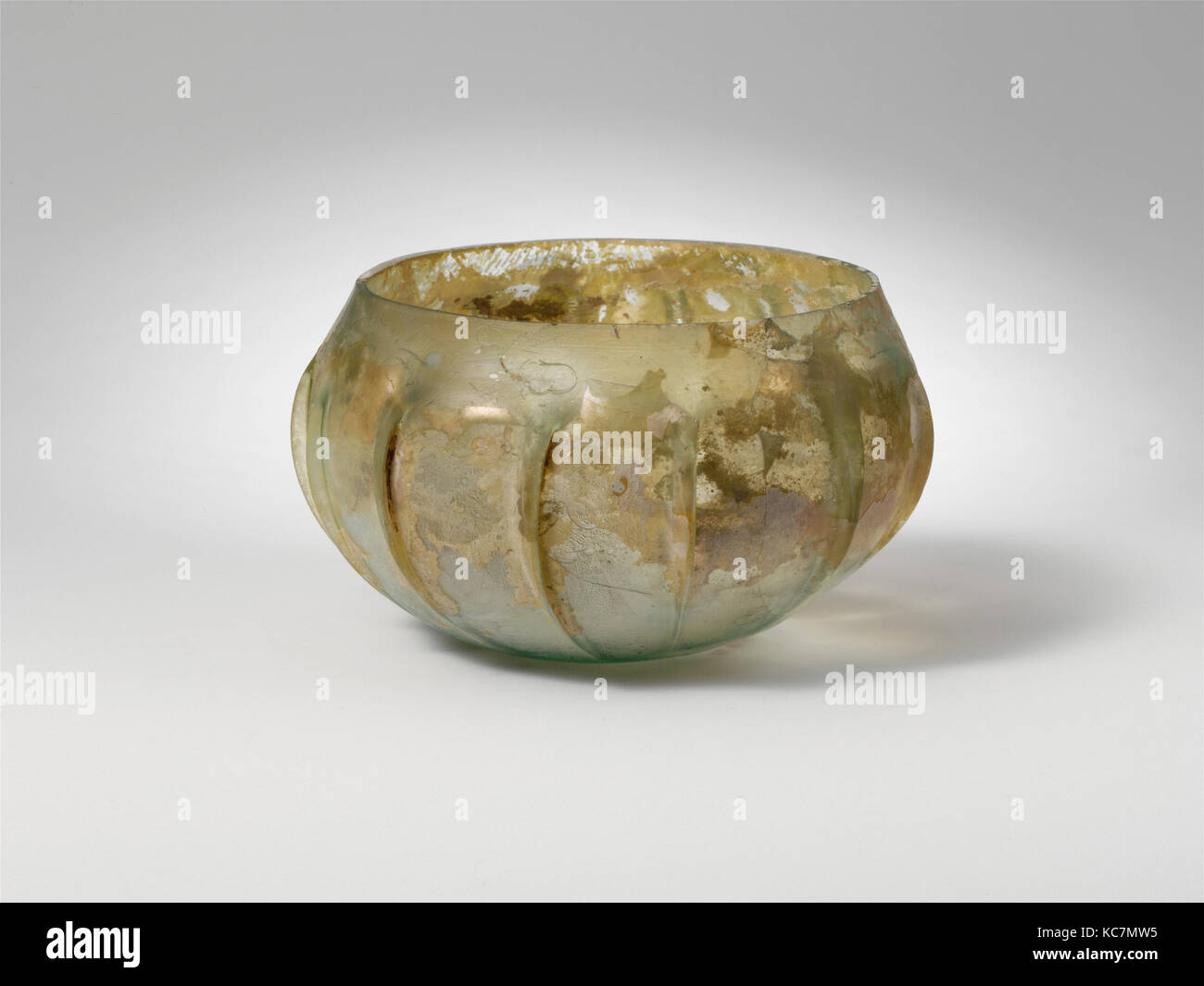 Glass ribbed bowl, Early Imperial, mid-1st century A.D., Roman, Glass ...