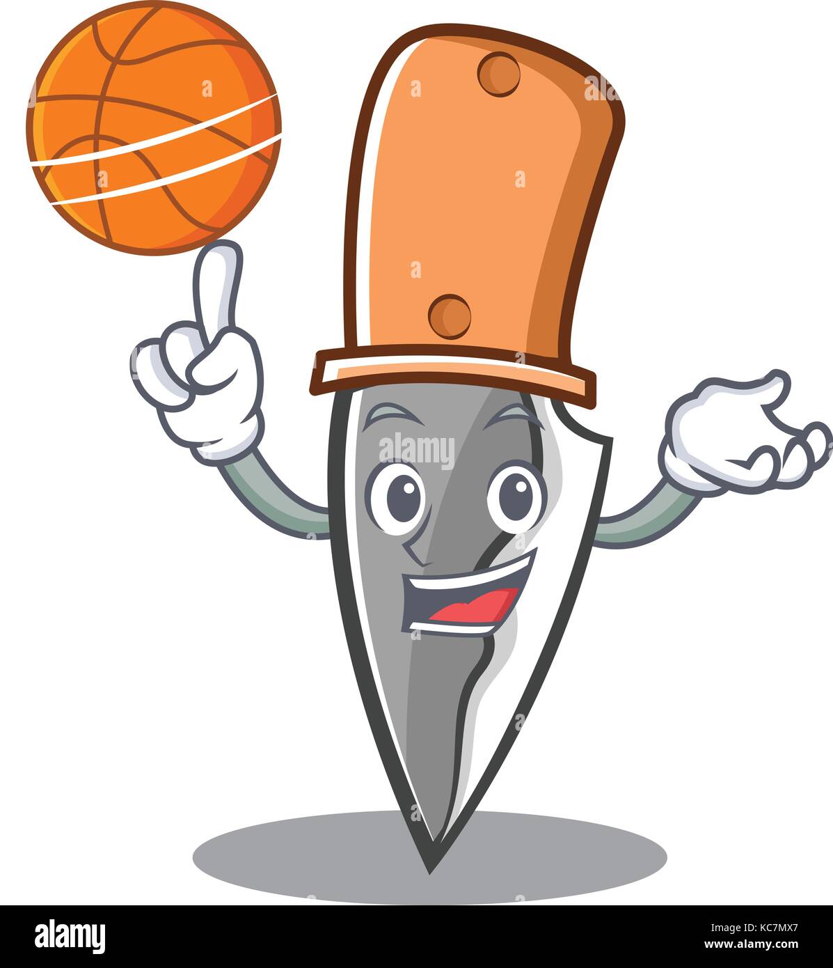 Playing basketball knife character cartoon style Stock Vector Image ...