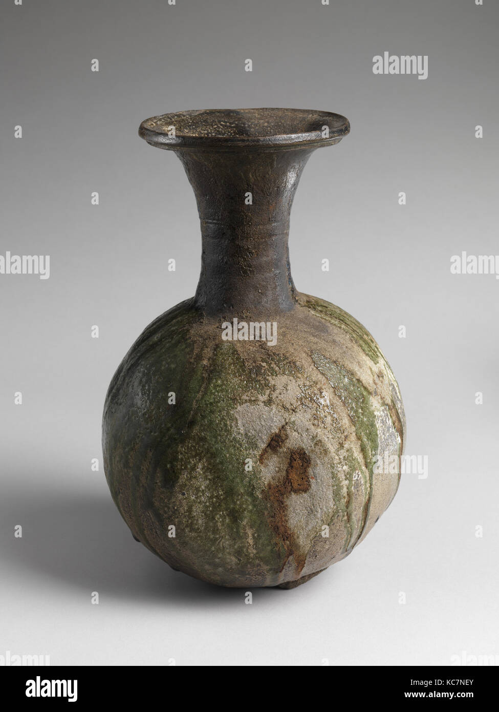 須恵器長頸壺, Long-Necked Jar, Kofun period (ca. 300–710), Japan, Stoneware ...