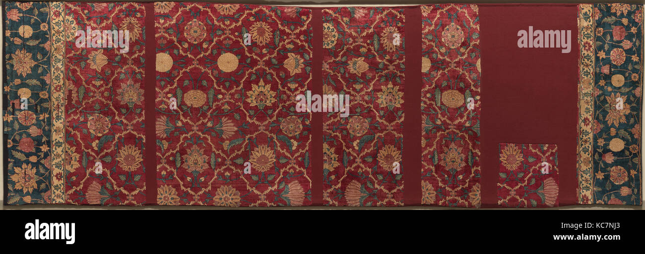 Fragments of a Trellis Pattern Carpet, ca. 1650, Made in Northern India ...